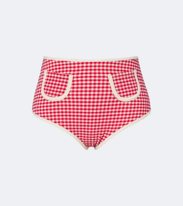 MONTCE Polly Gingham Bikini Bottoms - Red