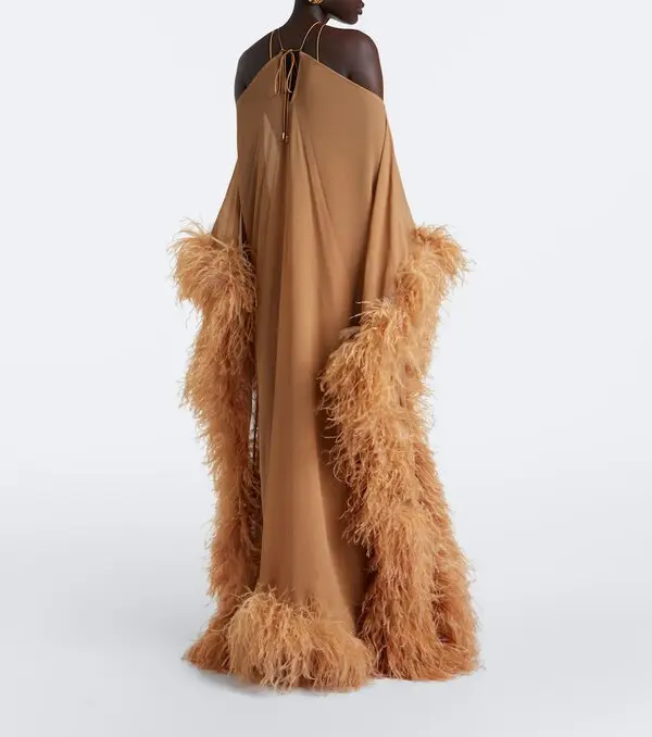 TALLER MARMO Sza Sza Spirit Kaftan With Feather Trim