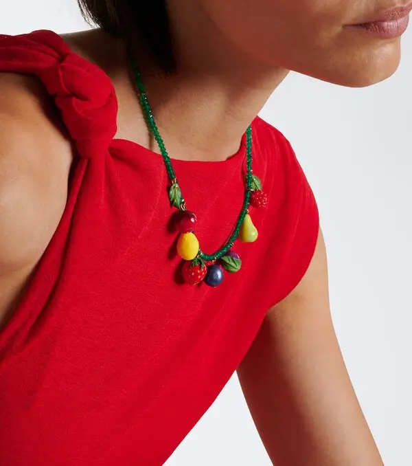 JENNIFER BEHR Embellished Fruit Charm Necklace