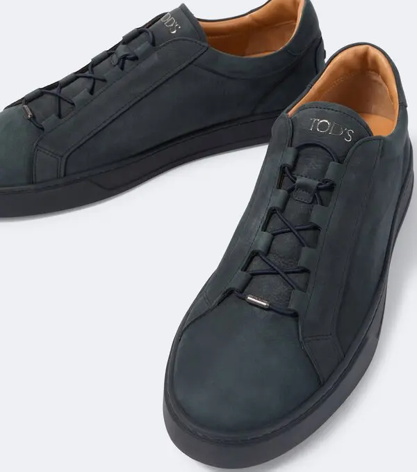 TOD'S Leather Lace-up Sneakers - Blue