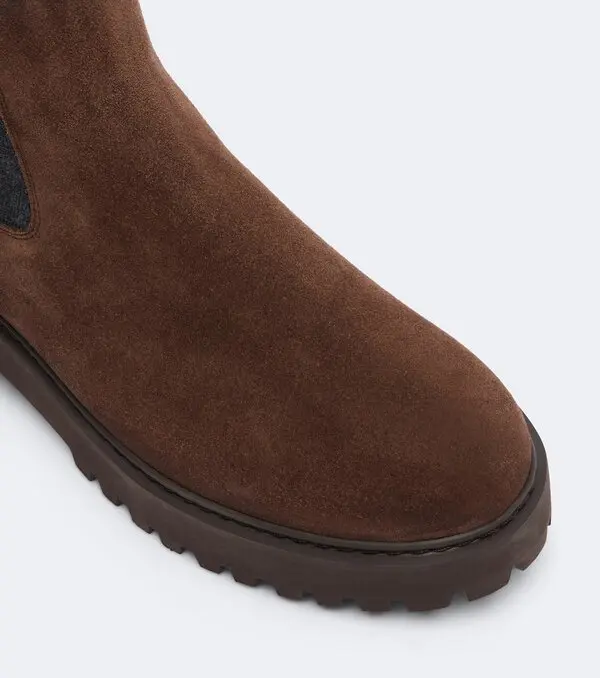 Brunello Cucinelli Monili Suede Chelsea Boots