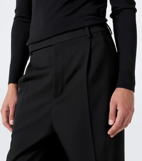 Saint Laurent Wool Gabardine Wide-leg Trousers