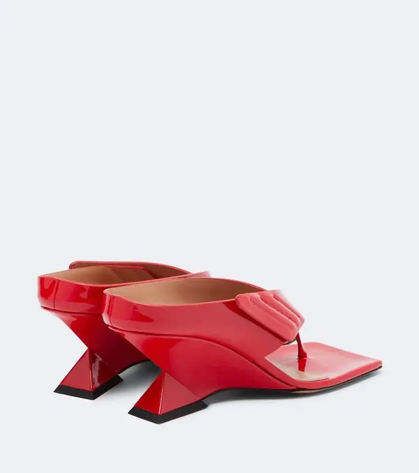 Attico Cheope Patent Leather Thong Sandals