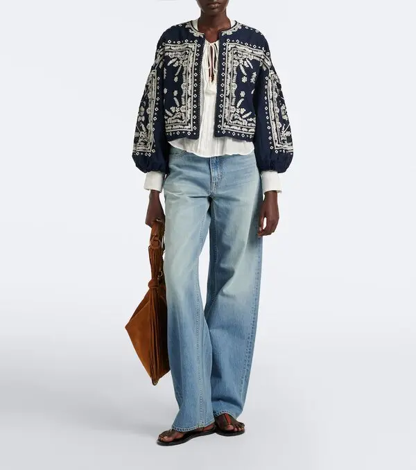 Veronica Beard Drake Embroidered Cotton-blend Jacket