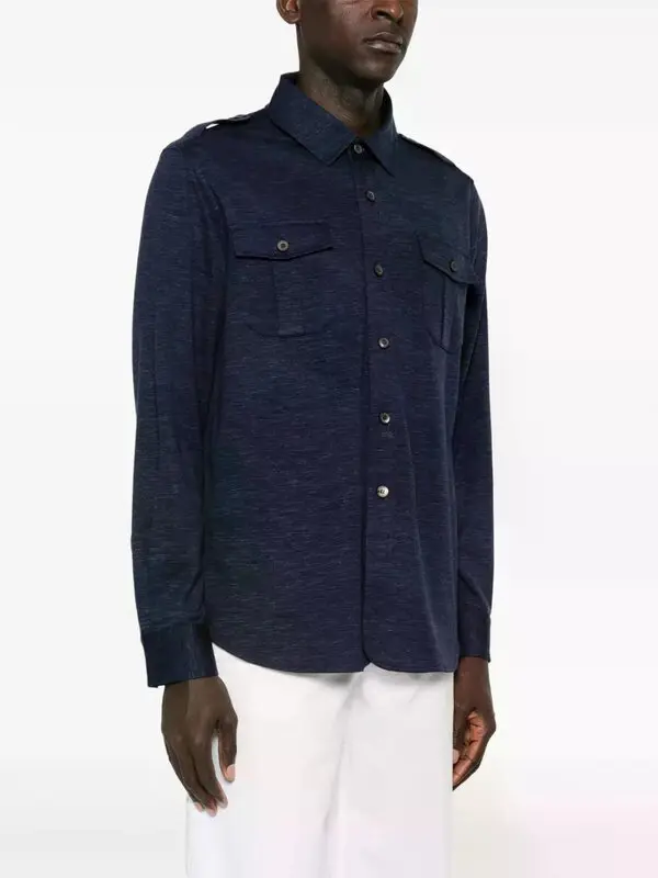 Sease Mélange-effect Virgin Wool-silk Shirt