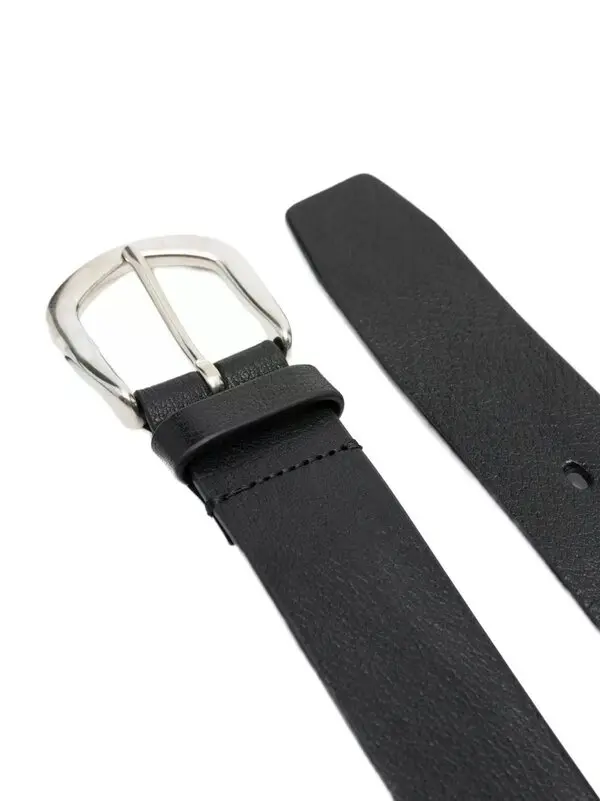 Officine Creative Leather Belt With Silver-tone Buckle - Black