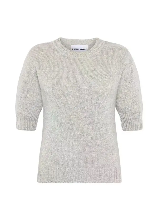 EMERSON RENALDI Short Sleeve Crew Neck Sweater - Grey