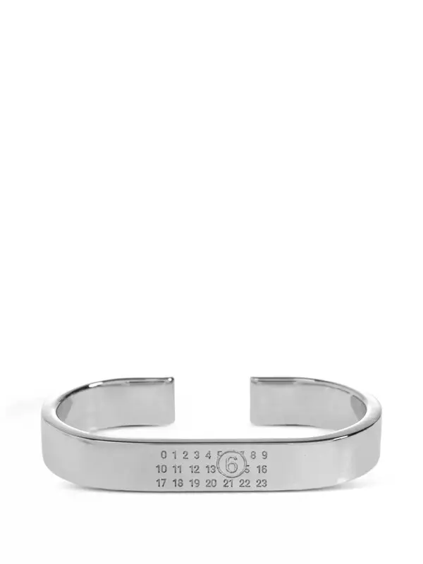 MAISON MARGIELA Logo Engraved Double Ring - Silver