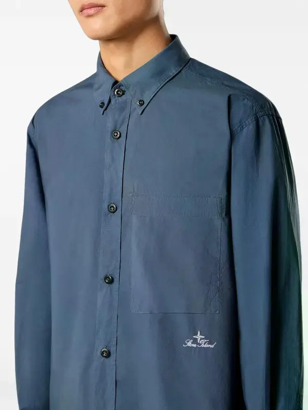 Stone Island Logo-embroidered Button-down Shirt