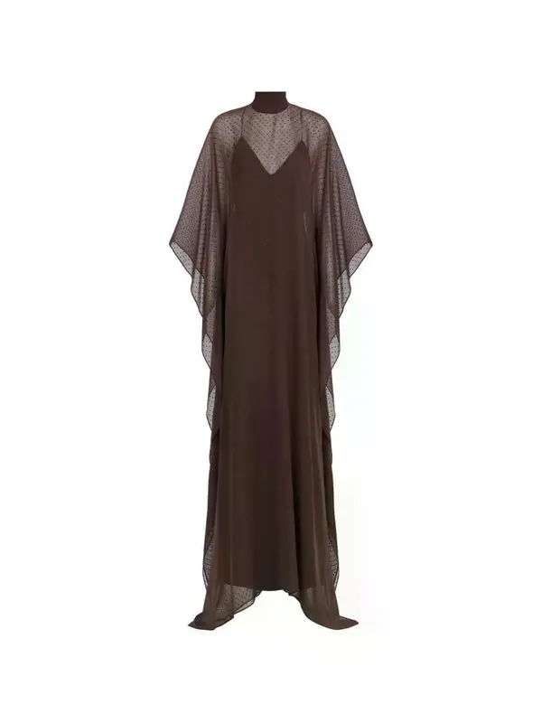 TALLER MARMO Muscat Fil-coupé Kaftan Maxi Dress - Brown