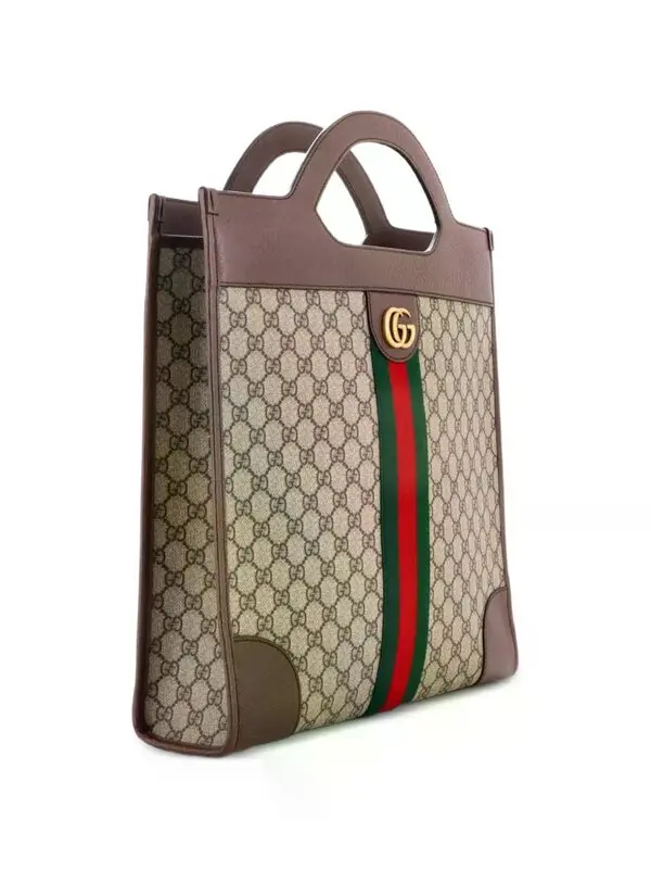 Gucci Ophidia Cut Out Handle Gg Coated Canvas Medium Tote Bag