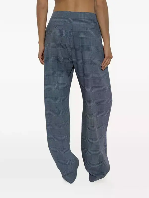 IRO PARIS Check Pattern Pleated Wide Leg Trousers