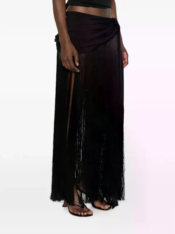 Cult Gaia Saman Fringe-trimmed Maxi Skirt