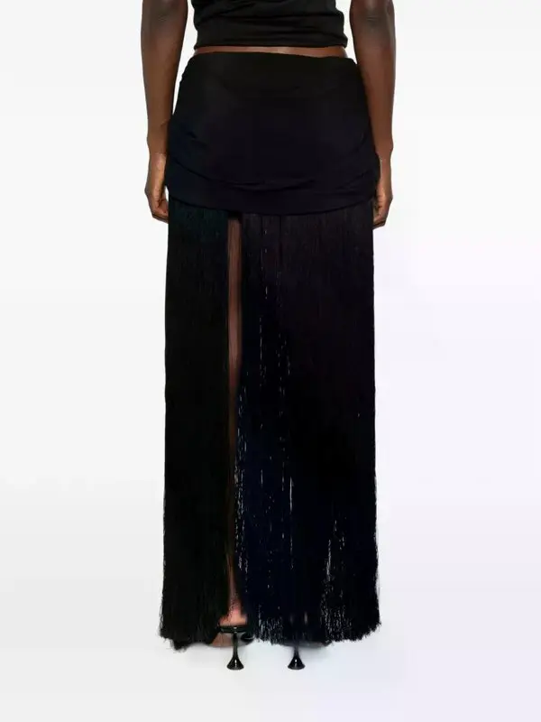 Cult Gaia Saman Fringe-trimmed Maxi Skirt