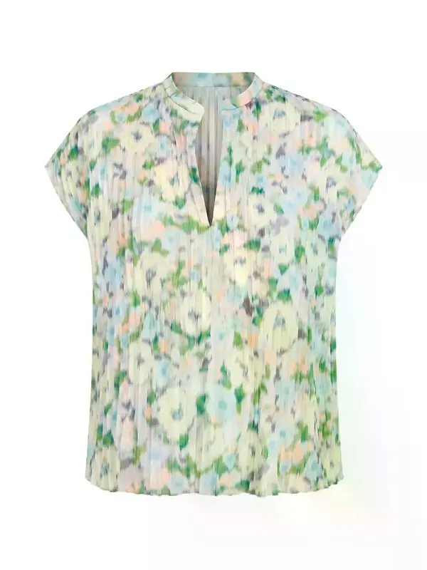 Vince Floral-print Pleated Blouse