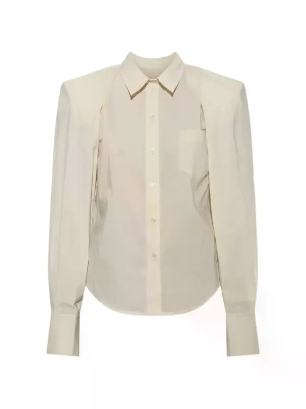 IRO PARIS Lizbeth Padded-shoulder Chest-pocket Shirt - Neutrals