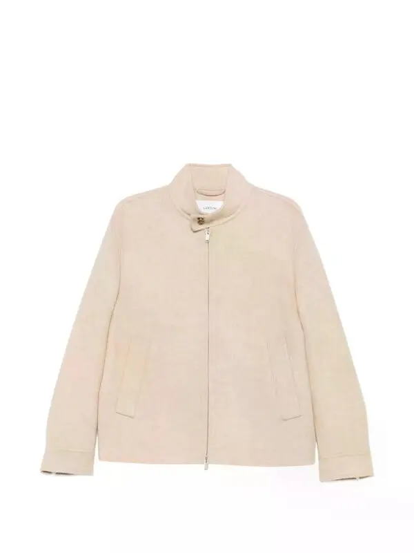 LARDINI Felted Zip-up Jacket With Buttoned Cuffs