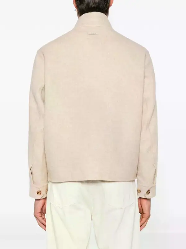 LARDINI Felted Zip-up Jacket With Buttoned Cuffs