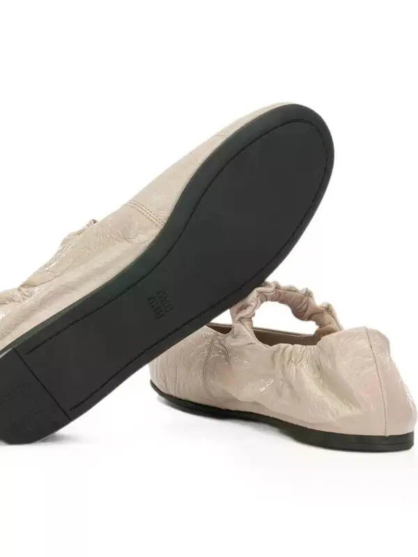 Miu Miu Crinkled-leather Ballet Flats