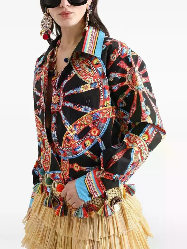 Dolce & Gabbana Carretto" Print Poplin Hawaii Shirt