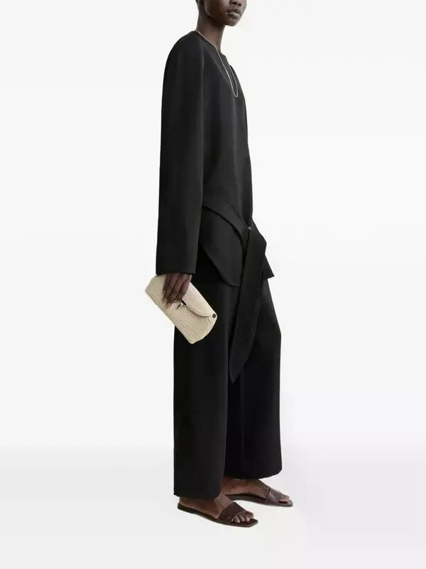 TOTEME Belted Long-sleeve Top - Black