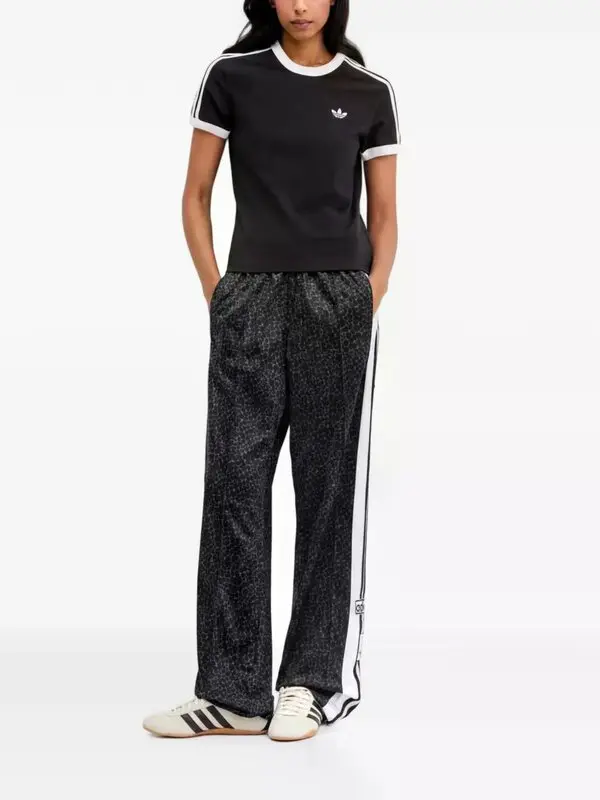 Adidas Adi-break Side-stripe Leopard Print Track Pants - Black