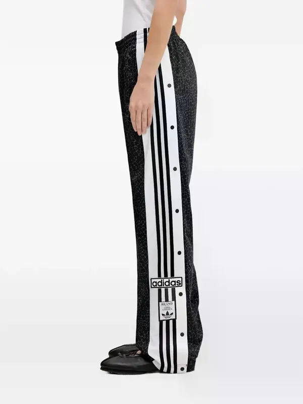 Adidas Adi-break Side-stripe Leopard Print Track Pants - Black
