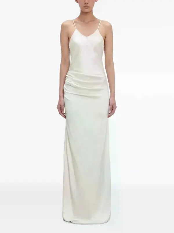 Victoria Beckham Cami Maxi Dress With Gathered Detailing And Open Back
