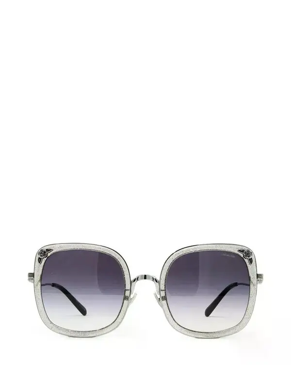 COACH Glitter Effect Floral Embellished Sunglasses