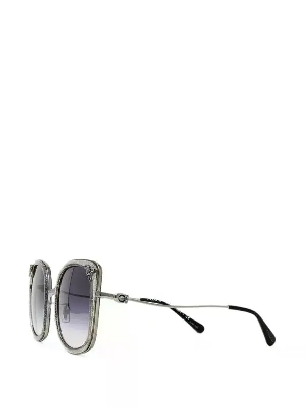 COACH Glitter Effect Floral Embellished Sunglasses