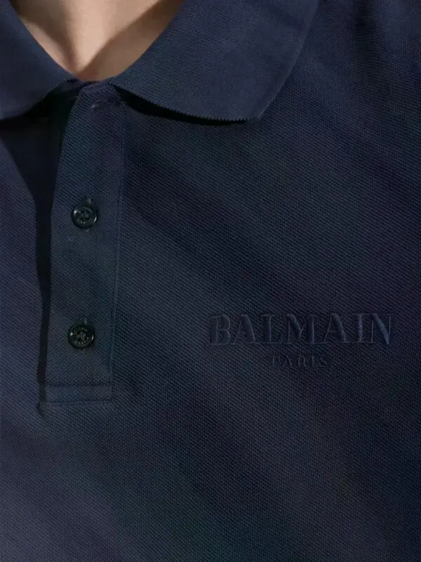 Balmain Logo-embroidered Polo Shirt