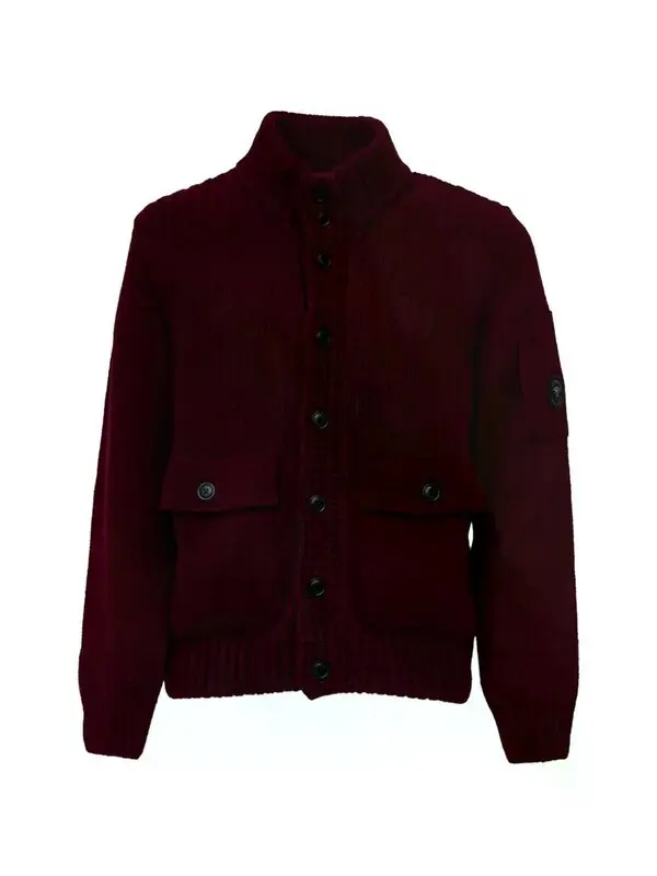 C.P. COMPANY Lens Detail Button-up Cardigan - Red