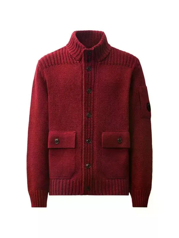 C.P. COMPANY Lens Detail Button-up Cardigan - Red