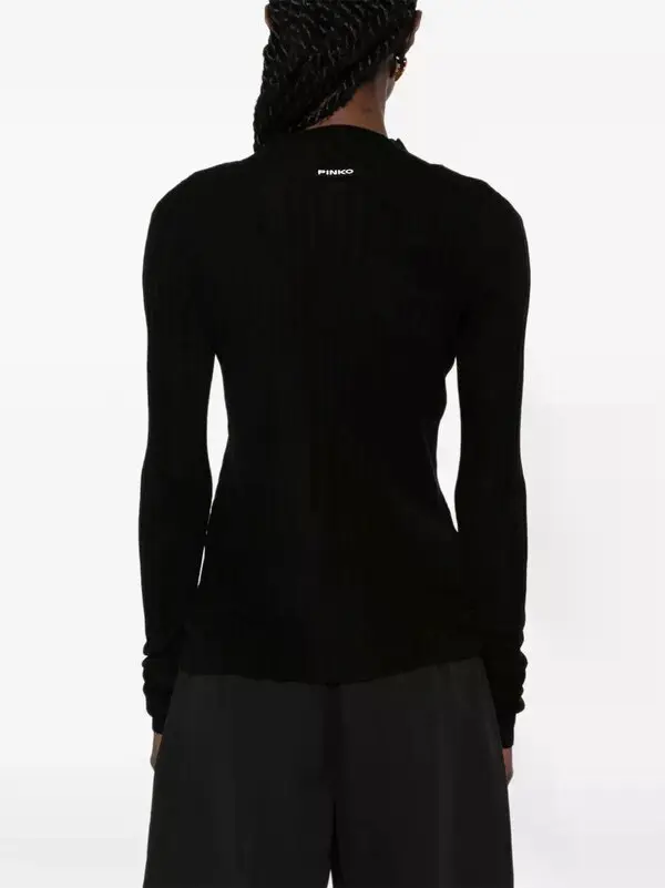 Pinko Ribbed-knit Long-sleeve Sweater