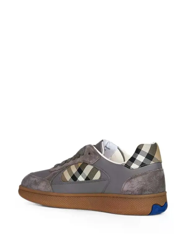 Burberry Check Panel Leather Sneakers