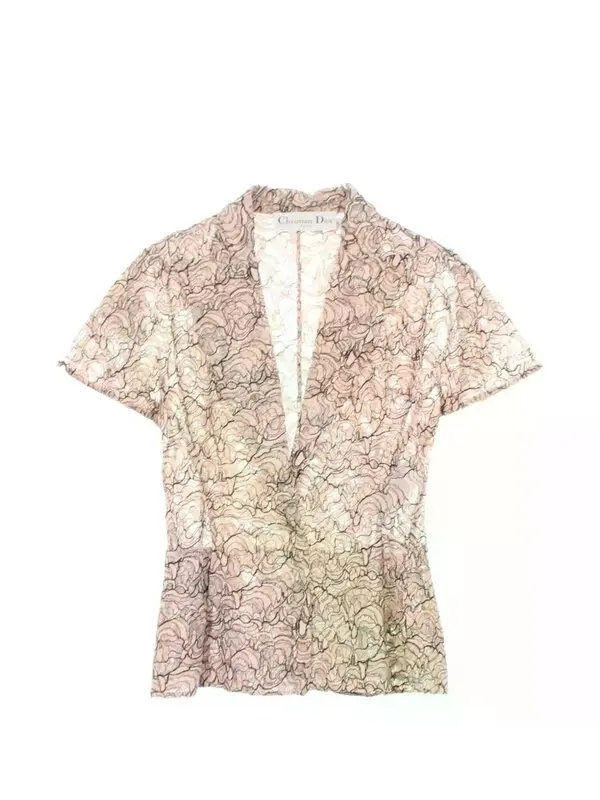 Dior Lace Short Sleeve Blouse - Pink