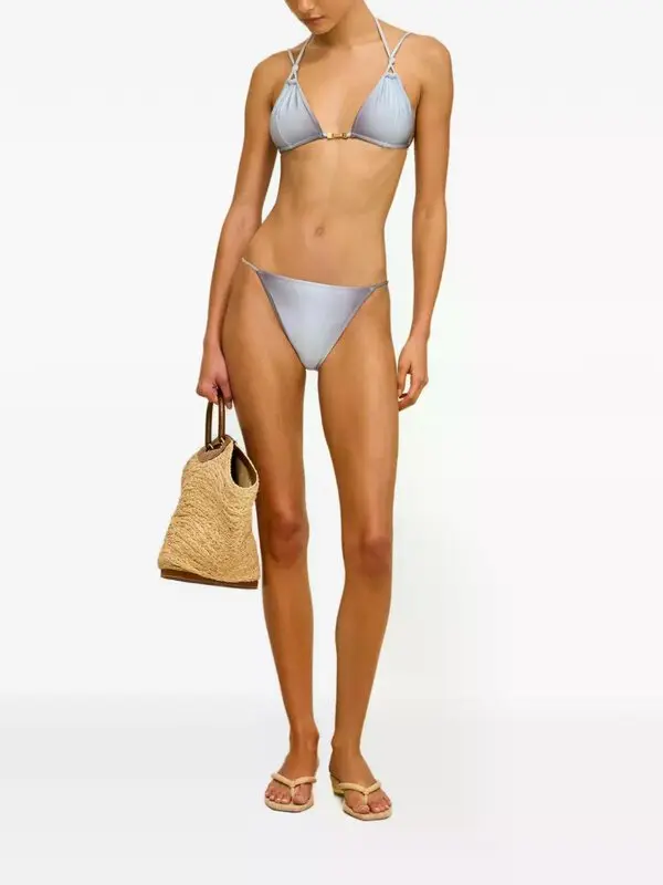 Cult Gaia Anoki Triangle Bikini Top And Low-rise Bottoms - Blue