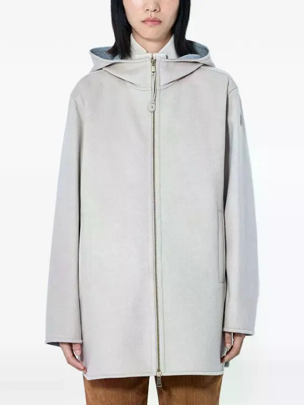 Moncler Hooded Zip-front Coat