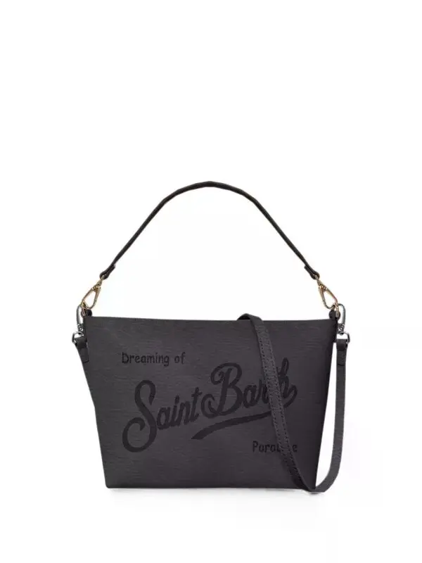 MC2 SAINT BARTH Grained Shoulder Bag With Logo Print - Grey