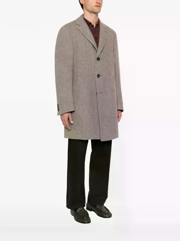 Canali Single-breasted Wool Twill Coat