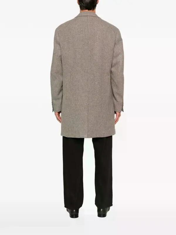 Canali Single-breasted Wool Twill Coat
