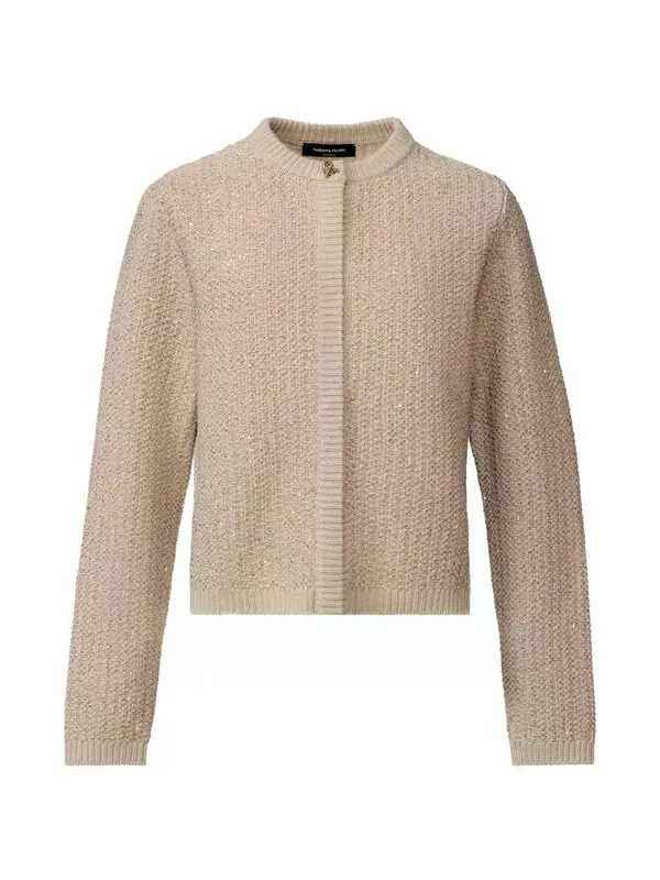 Fabiana Filippi Sequin-embellished Knitted Wool Cardigan - Neutrals