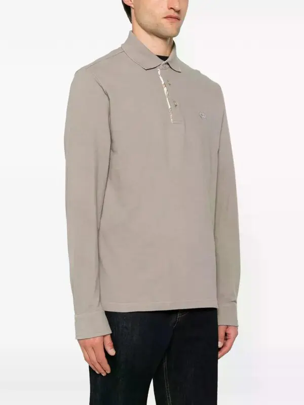 Etro Pegaso-embroidered Long-sleeve Polo Shirt