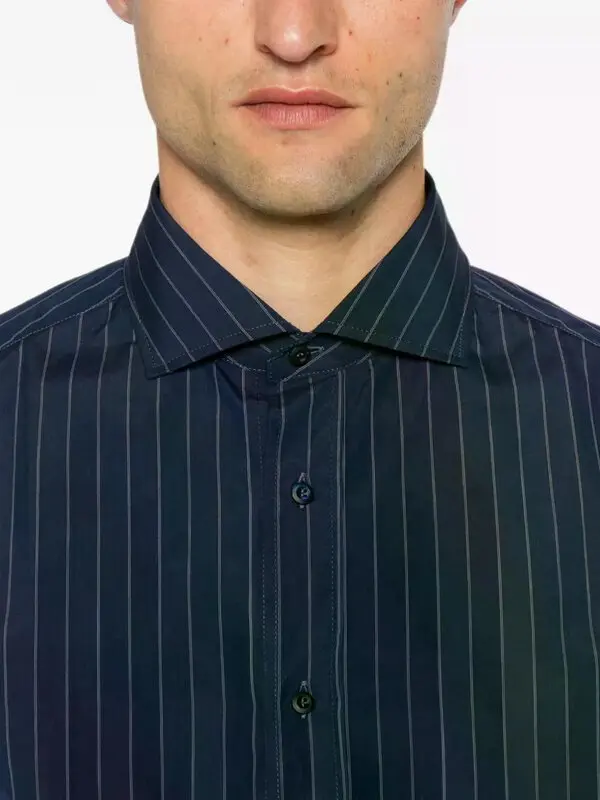 Brunello Cucinelli Pinstripe-print Long-sleeve Shirt