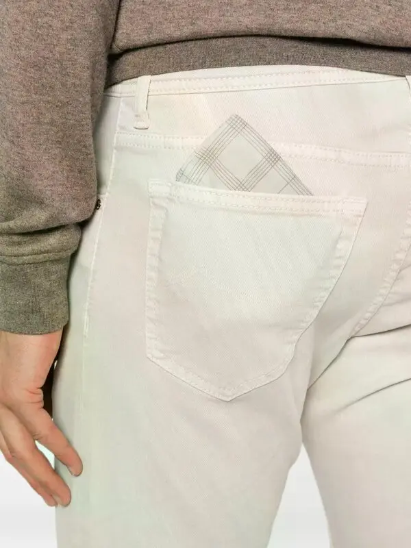 Jacob Cohen Bard Logo-patch Slim-fit Trousers - Neutrals
