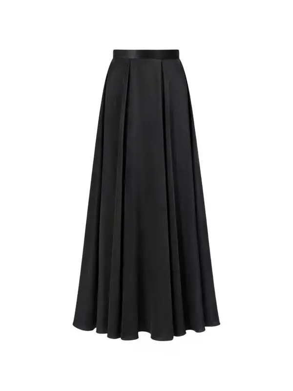 TEMPERLEY LONDON Amerie Pleated Satin Maxi Skirt - Black