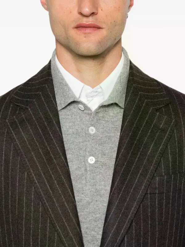 Brunello Cucinelli Pinstripe Peak-lapel Blazer - Brown