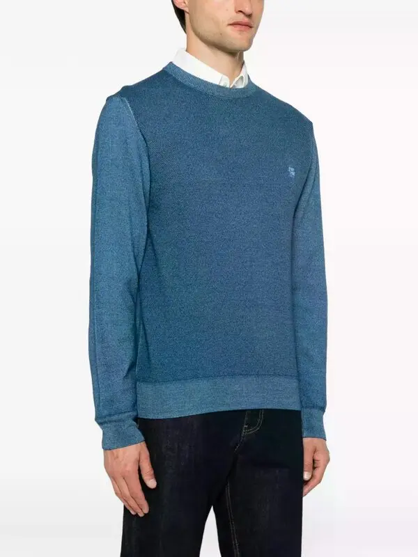 Etro Logo-embroidered Crew Neck Sweater - Blue