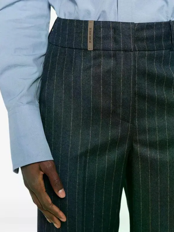 Peserico Tailored Pinstripe Pattern Trousers