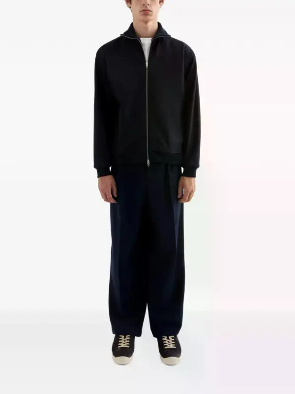 JIL SANDER Zip-up Wool Jacket - Blue